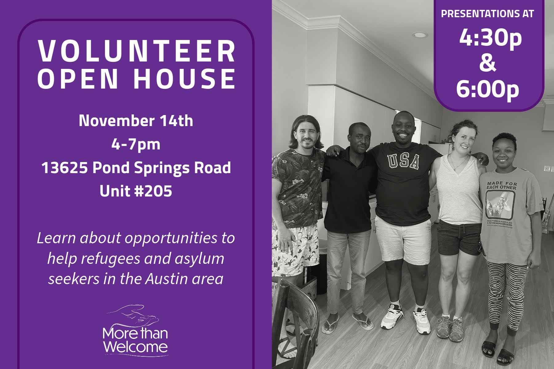 Volunteer Open House - morethanwelcome.org